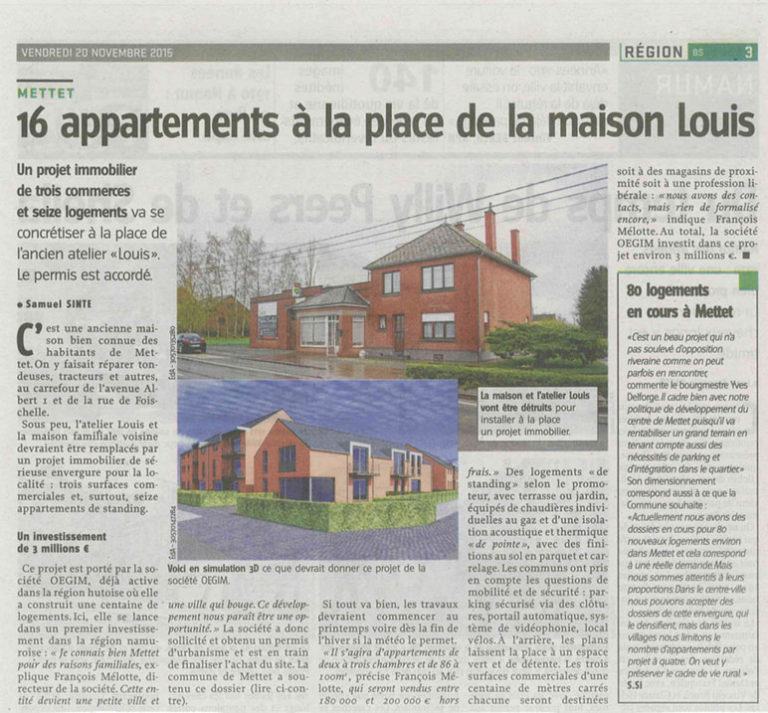 Presse - Mélotte Group - Développement immobilier